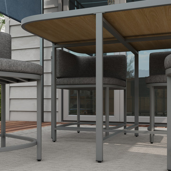 17 Stories Randi Square 4 - Person 100cm Long Dining Set with Cushions ...