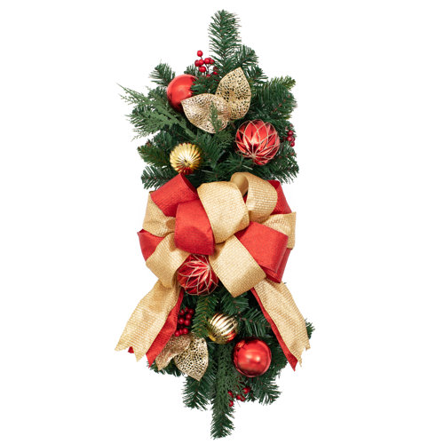 The Holiday Aisle® Lighted Faux Mixed Assortment Swag & Reviews | Wayfair