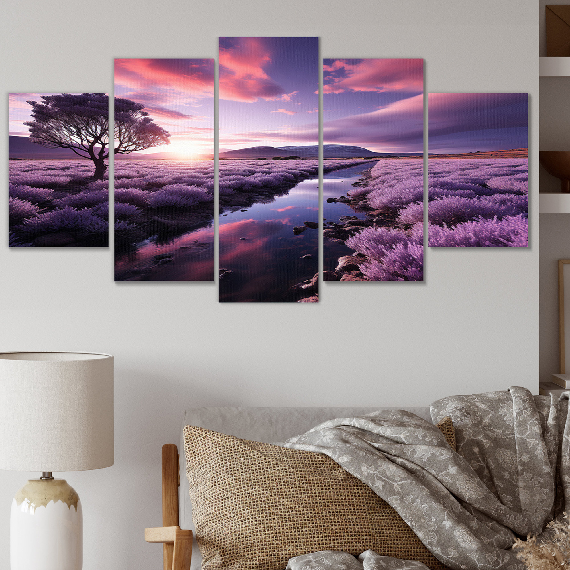 Design Art Flower Field Ethereal Lavender I - Lavender Fields Metal Art ...