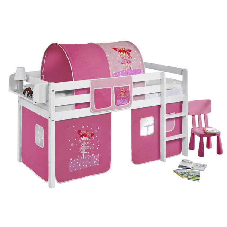 Lilokids Zauberfee European Single High Sleeper Bed with Curtain ...
