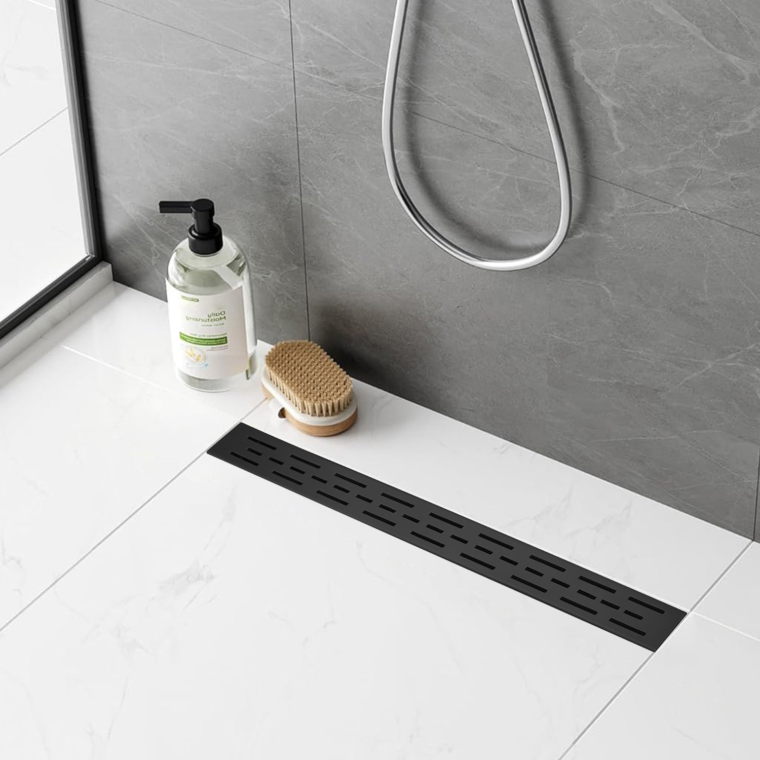NOVEL 28" Linear Shower Drain With Bar Pattern Grate - Wayfair Canada