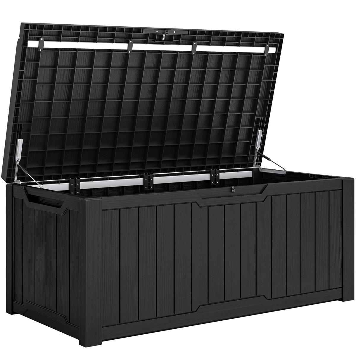Latitude Run 450l Plastic Lockable Deck Box With Seat Cushion,lockable ...