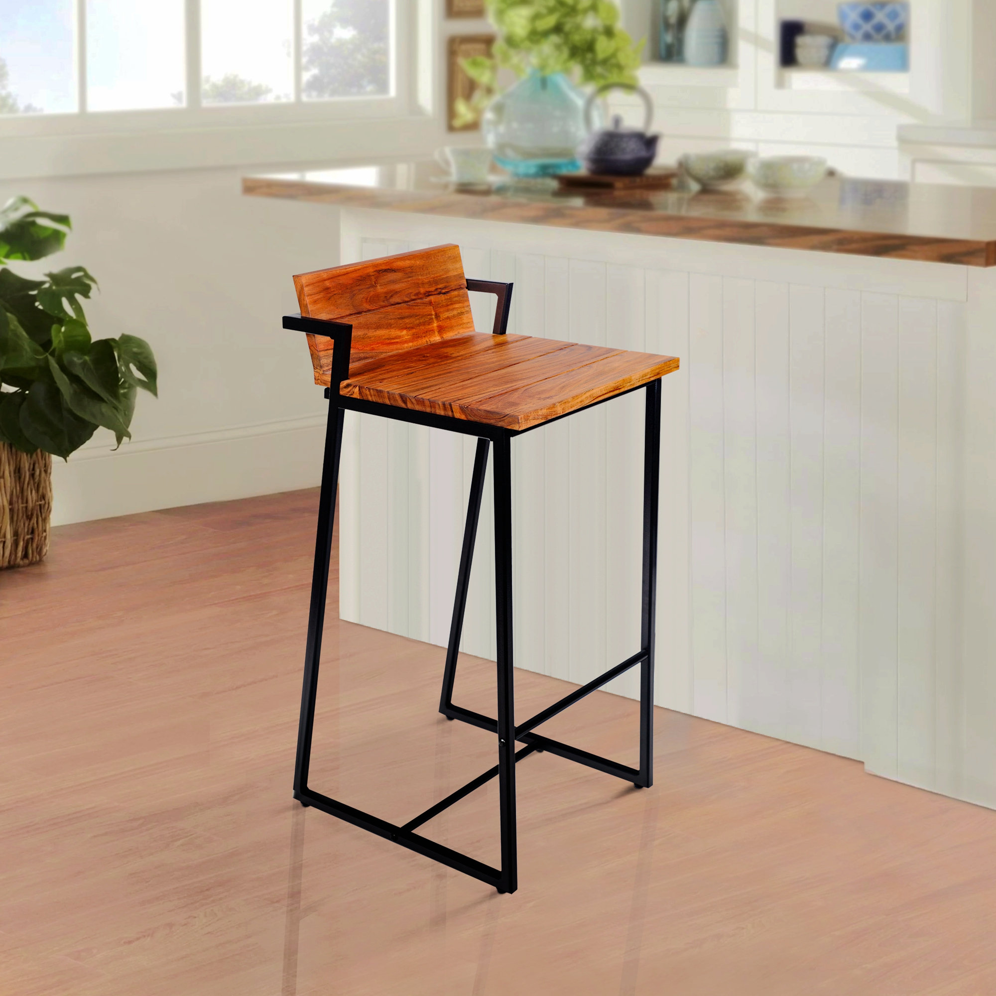 17 Stories Therine 30'' Counter Stool with Metal Frame | Wayfair