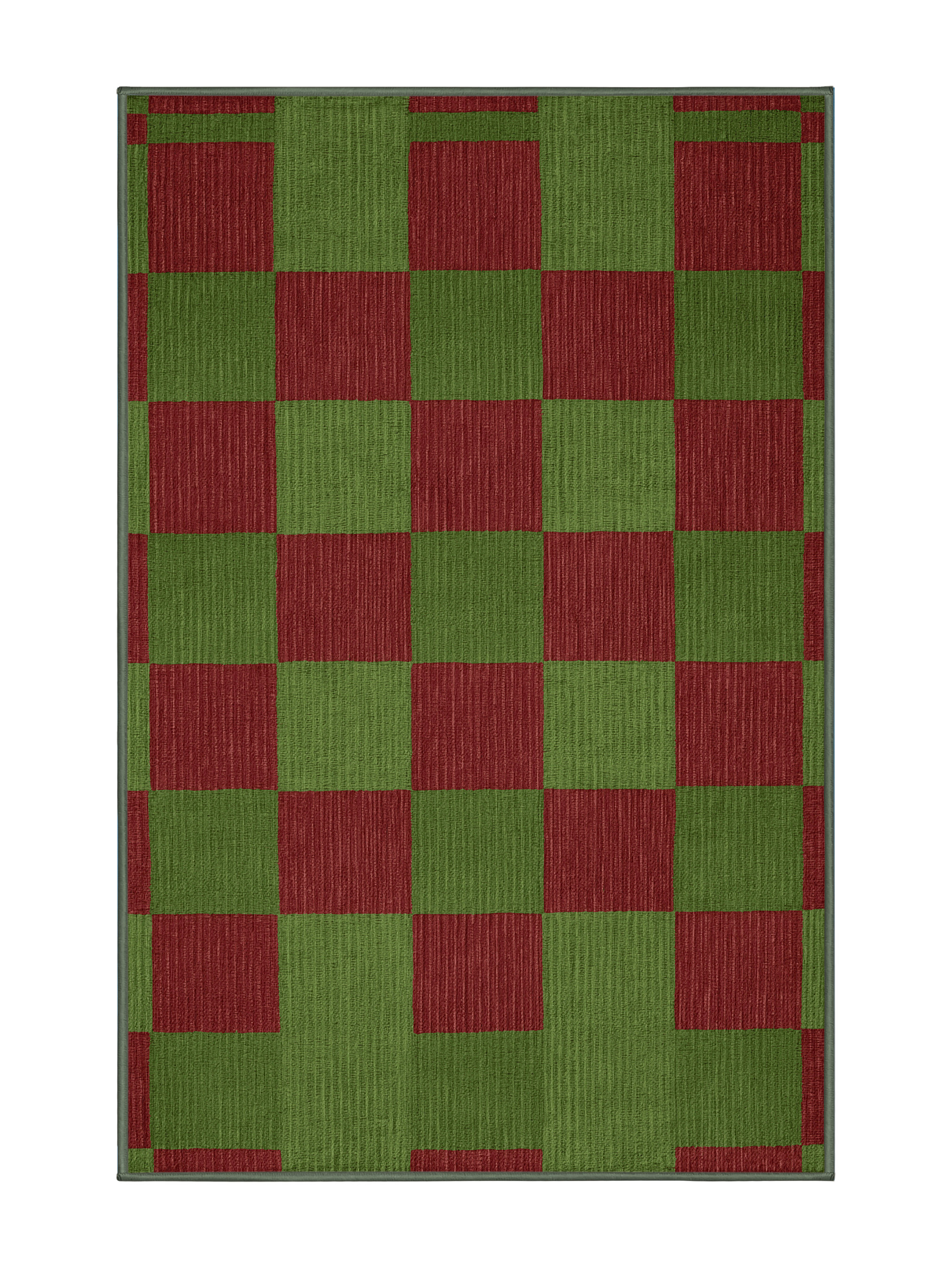 Hokku Designs Machine Washable Checkered Green Area Rug | Wayfair