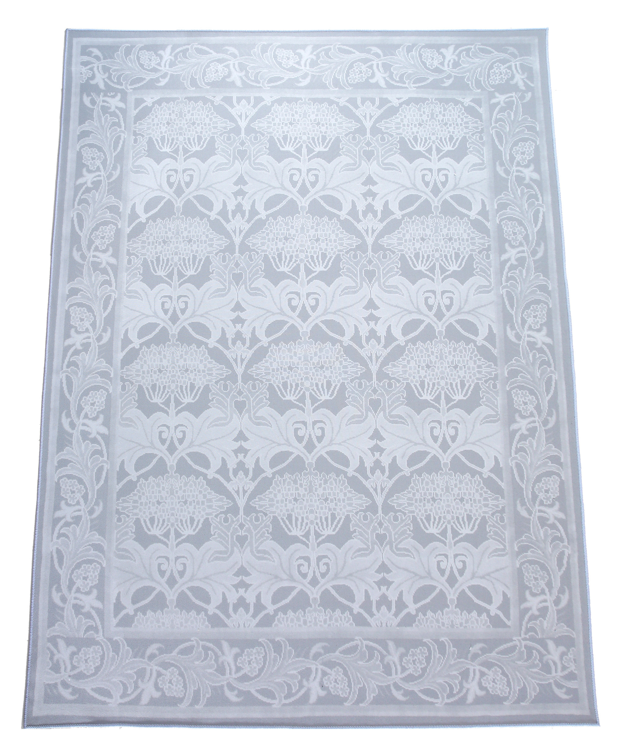 Kalili Rugs Gray William Morris Machine Washable with Built-in Padding ...