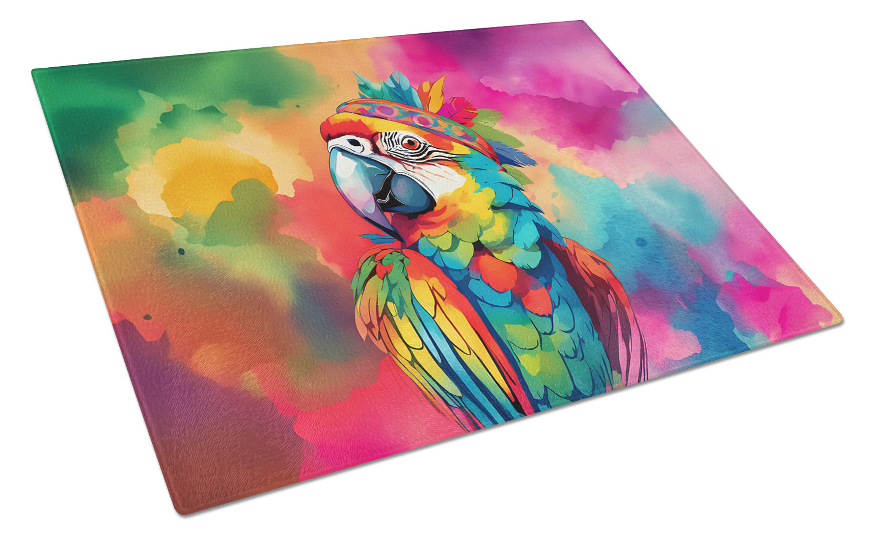Caroline's Treasures Hippie Animal Parrot Glass Cutting Board | Wayfair