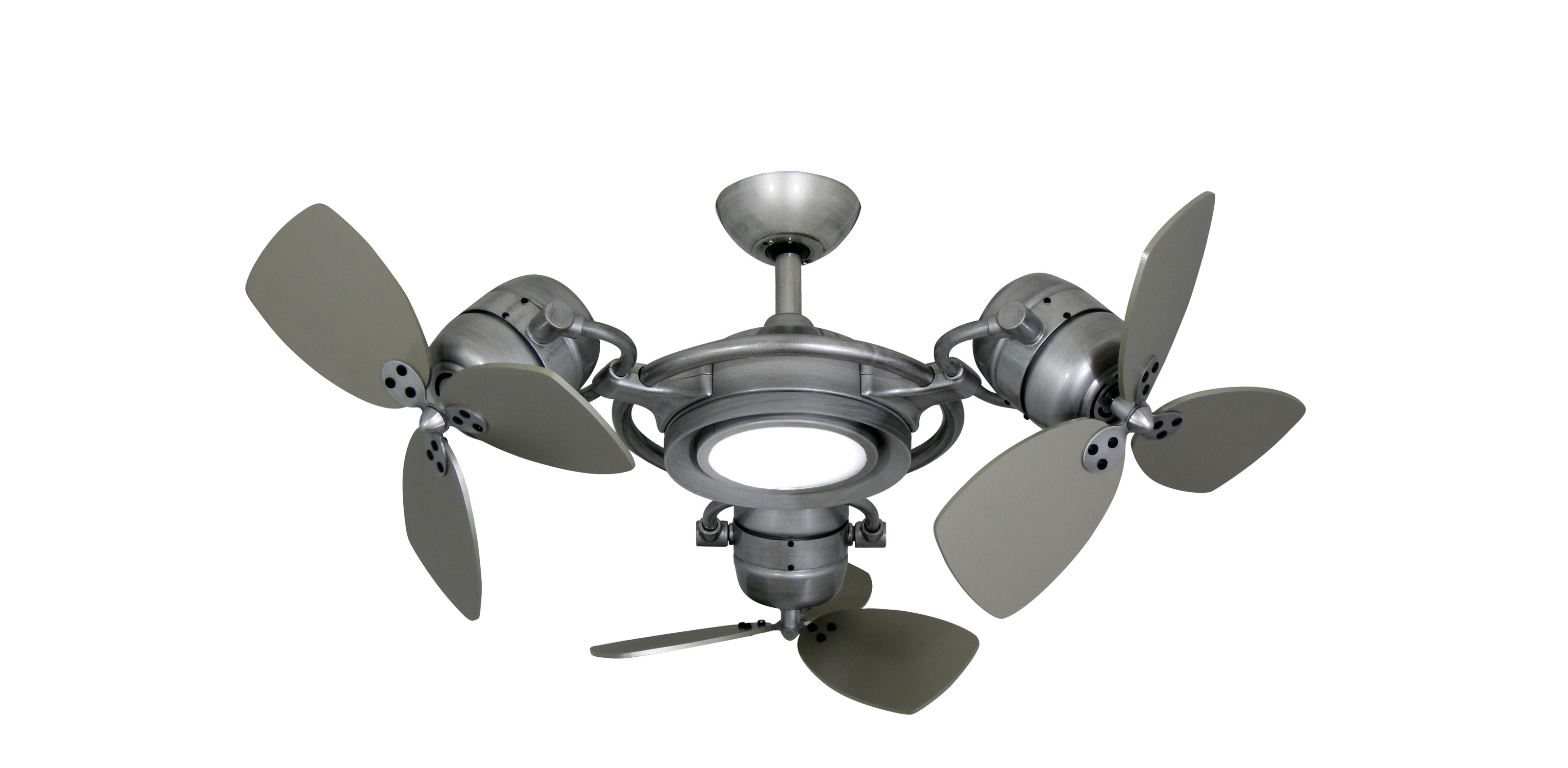 17 Stories Washta II 3X 18 In. Brushed Nickel Triple Ceiling Fan And ...