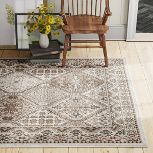 Ophelia & Co. Holden Traditional Tiled Power Loom Performance Beige ...