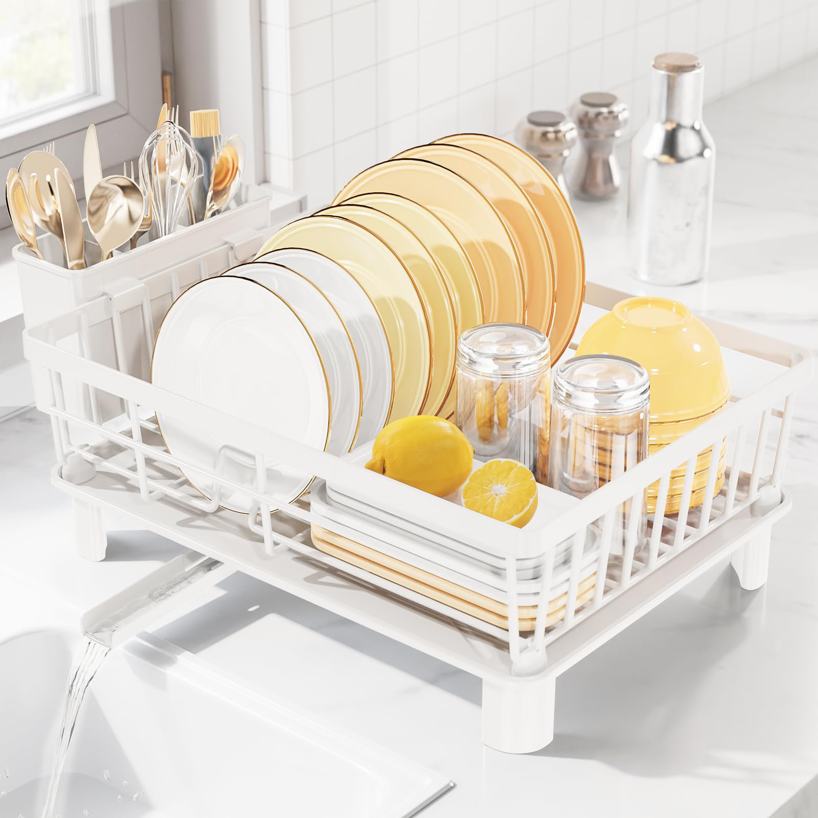 COAHAHA Stainless Steel Dish Drying Rack With Automatic Drainage ...