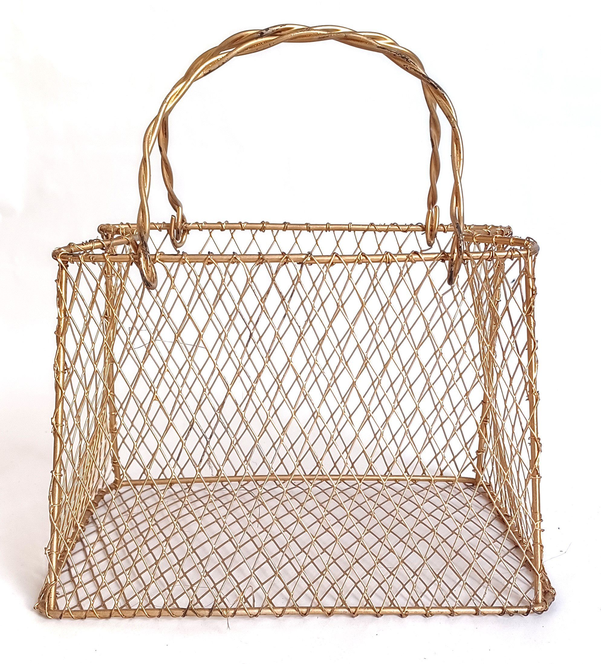 Bay Isle Home™ Wire Bag Tote Gold Tone | Wayfair