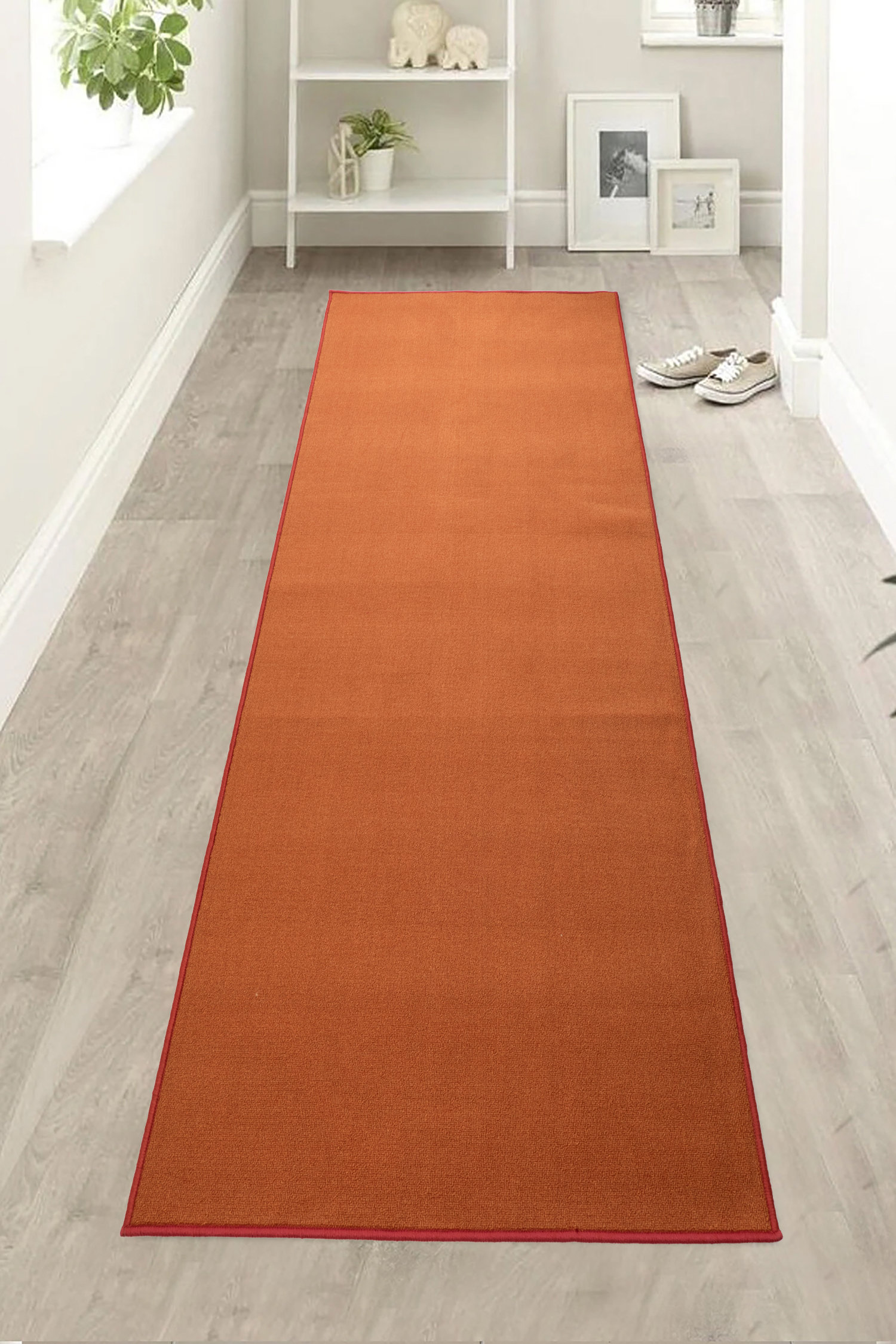 World Menagerie Anti Slip Low Profile Solid Orange Color Custom Size ...