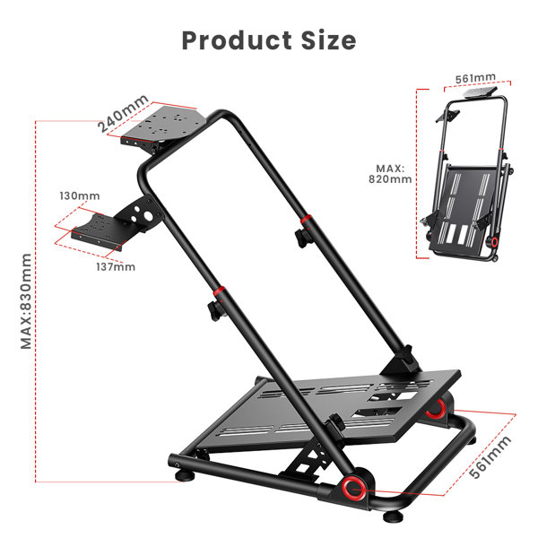 Acgam Rws-1 Foldable Racing Wheel Stand - Full Adjustable Angle/height ...
