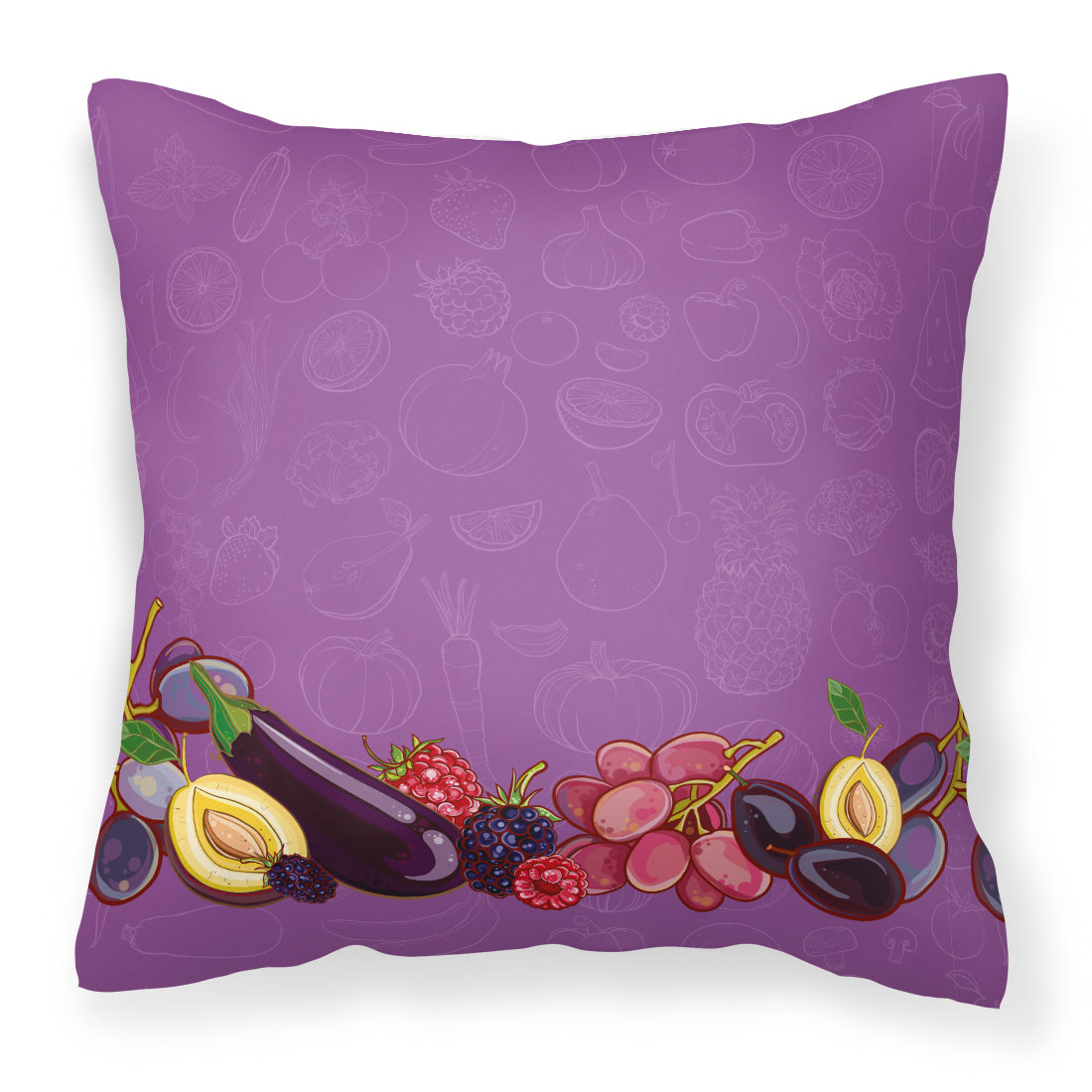 Caroline's Treasures Fruits and Vegetables Indoor/Outdoor Throw Pillow ...
