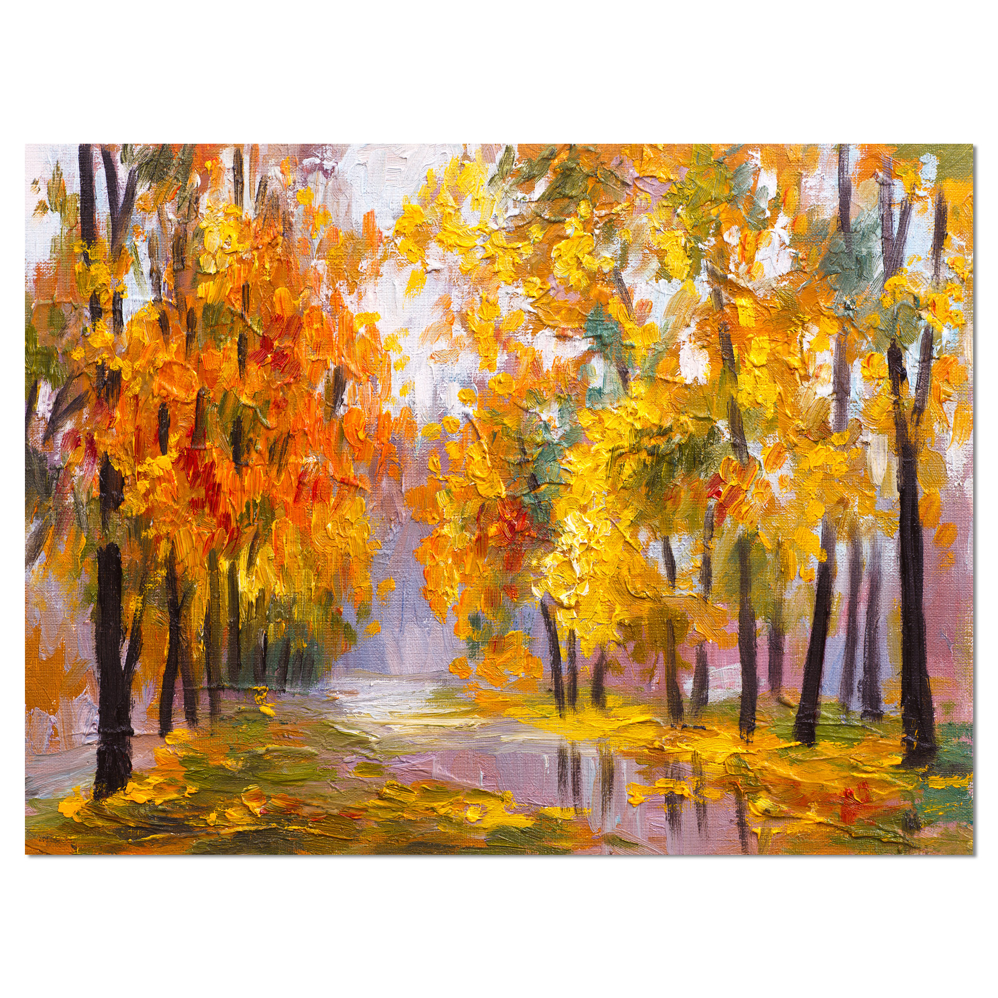 DesignArt Full Of Fallen Leaves Landscape On Canvas Print & Reviews ...