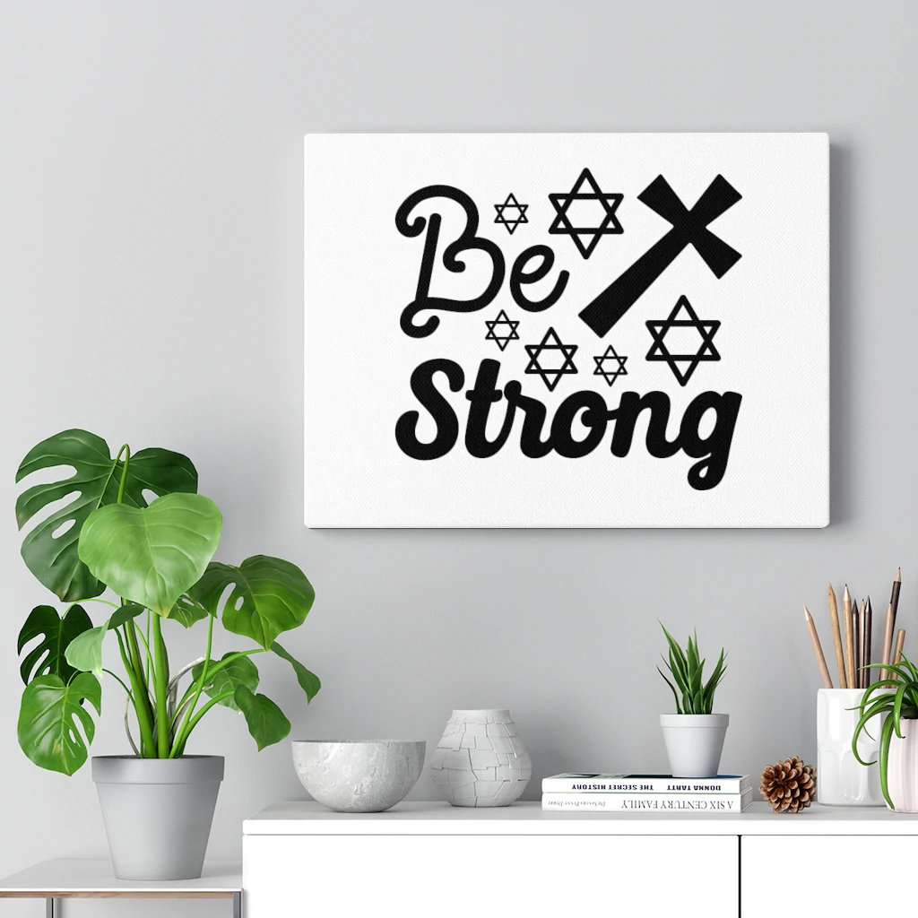 Trinx Be Strong Christian Wall Art Bible Verse Print Ready to Hang ...