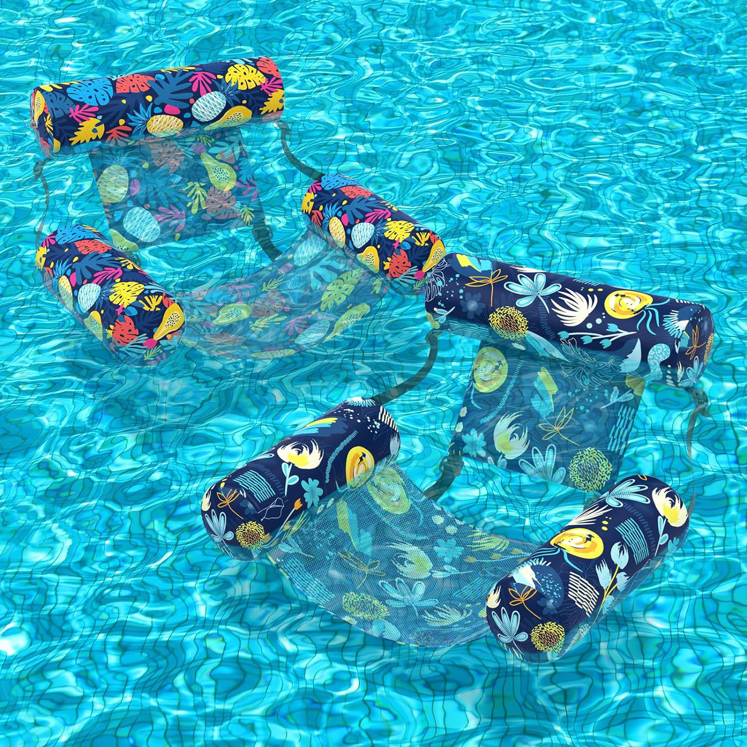 Utibia 2 Packs Pool Floats Chairs, Inflatable Hammock Pool Lounger ...