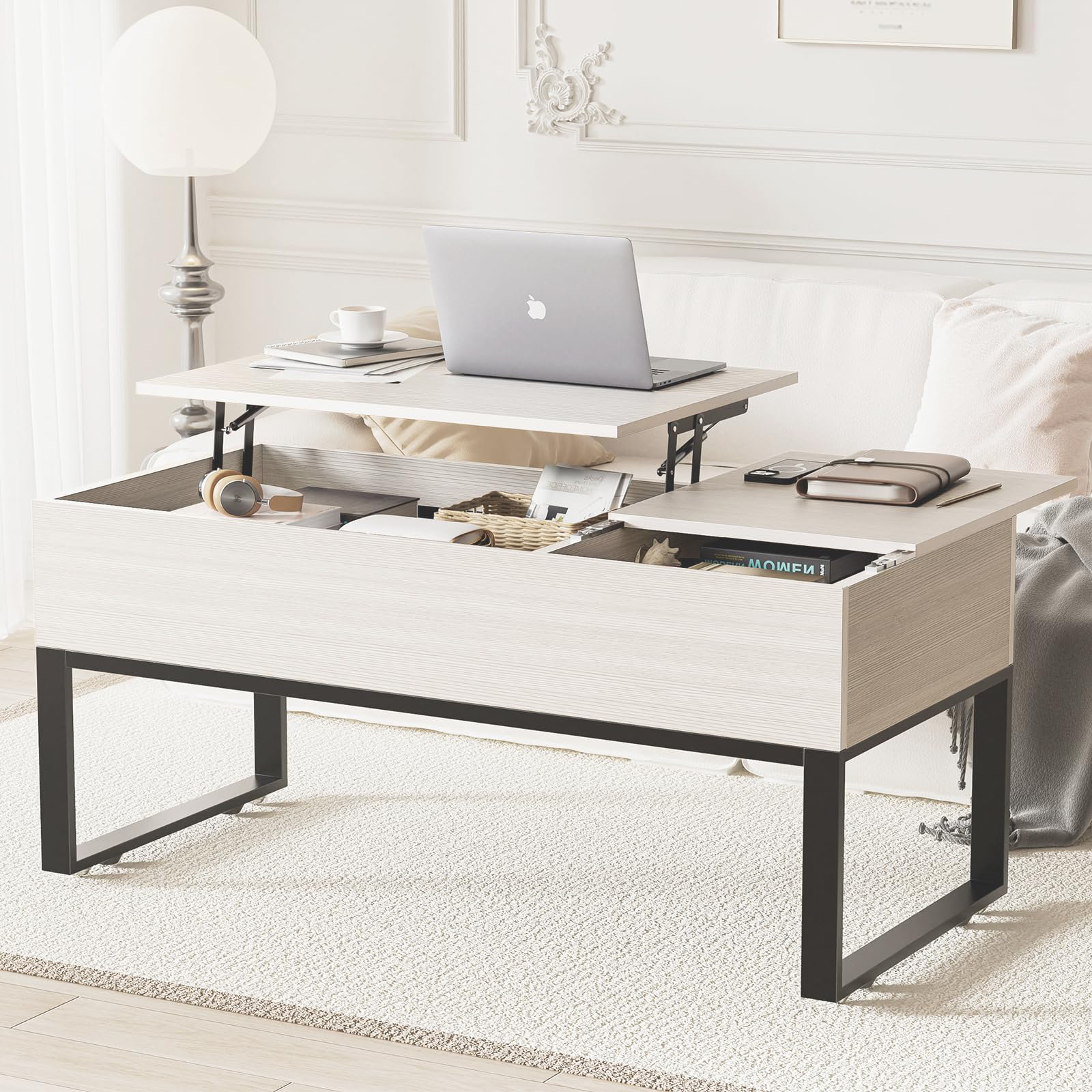 Ebern Designs Mickeal Lift Top Coffee Table for Living Room with Hidden ...