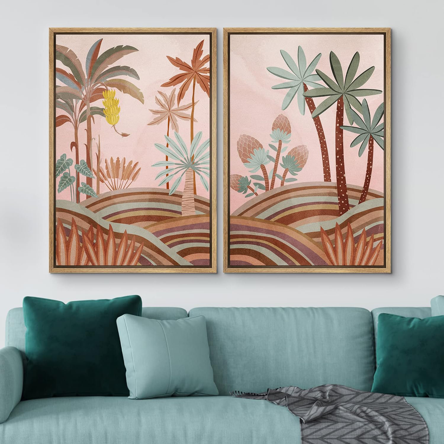IDEA4WALL Bright Preppy Animals Geometric Tropical Jungle Palm Tree ...