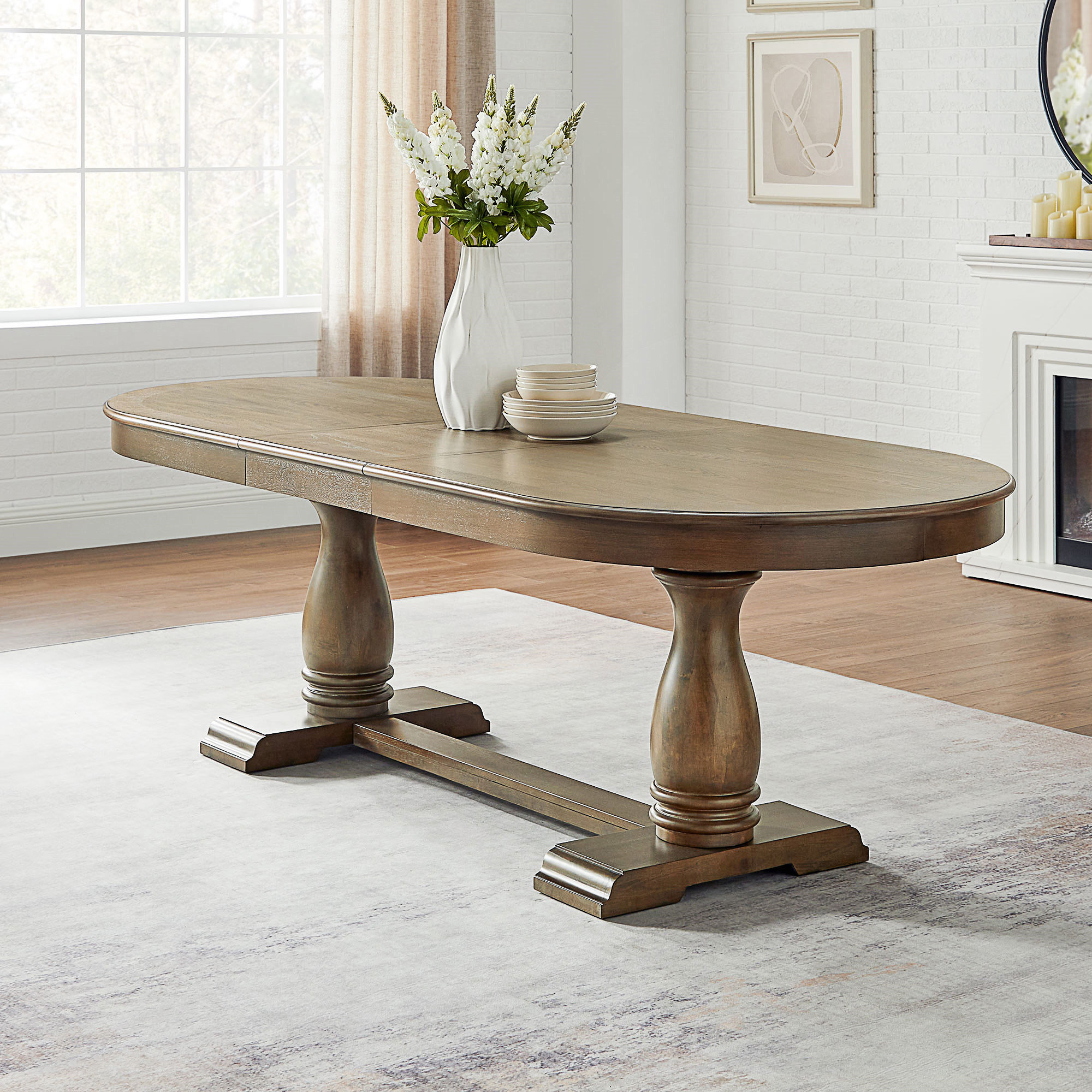 Rosalind Wheeler 94.06 Inch Extendable Wooden Dining Table For 6 ...