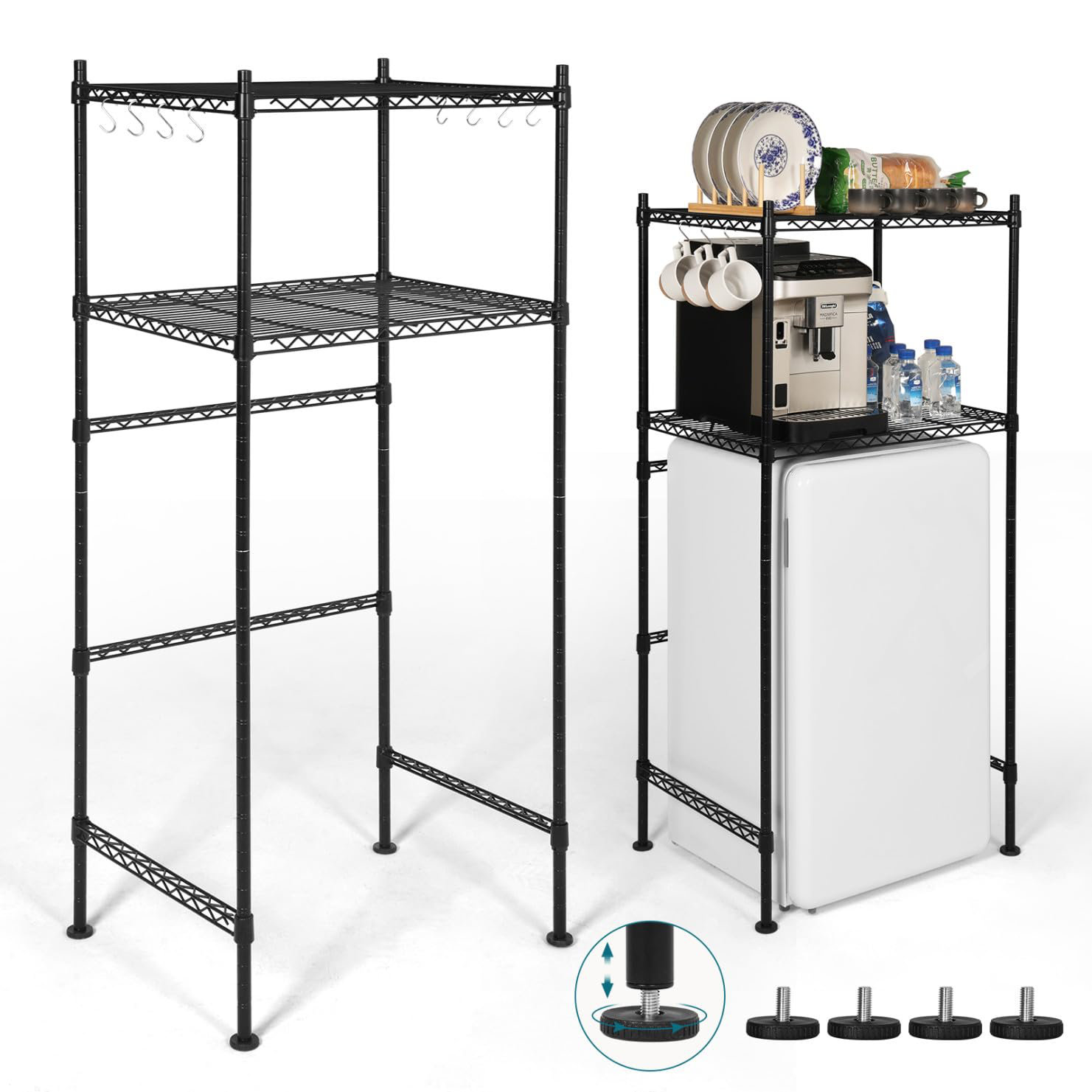 WFX Utility™ 2-Tier Metal Mini Fridge Shelf with Storage | Wayfair