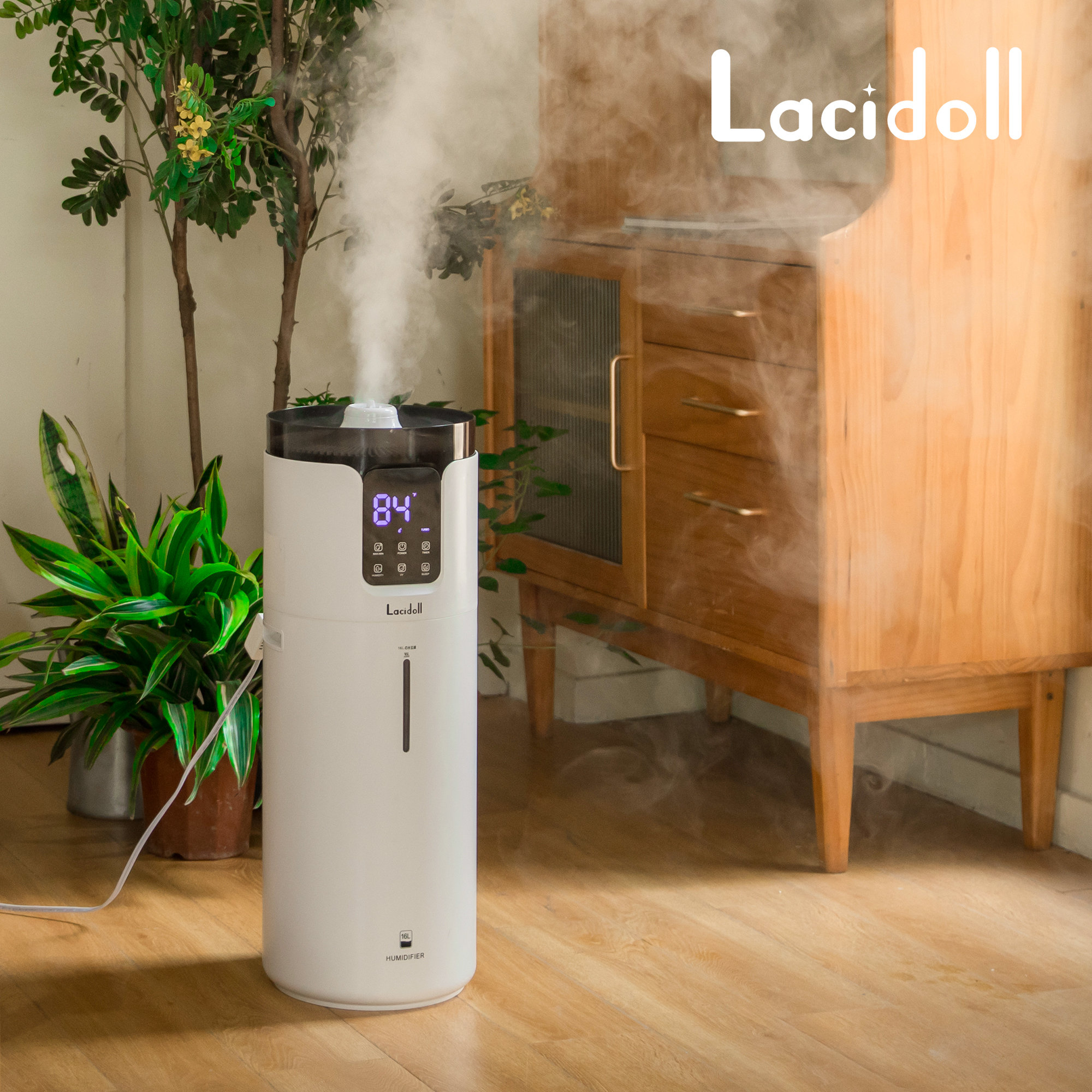 LACIDOLL 4.2 Gallons Cool Mist Ultrasonic Whole House Humidifier with ...