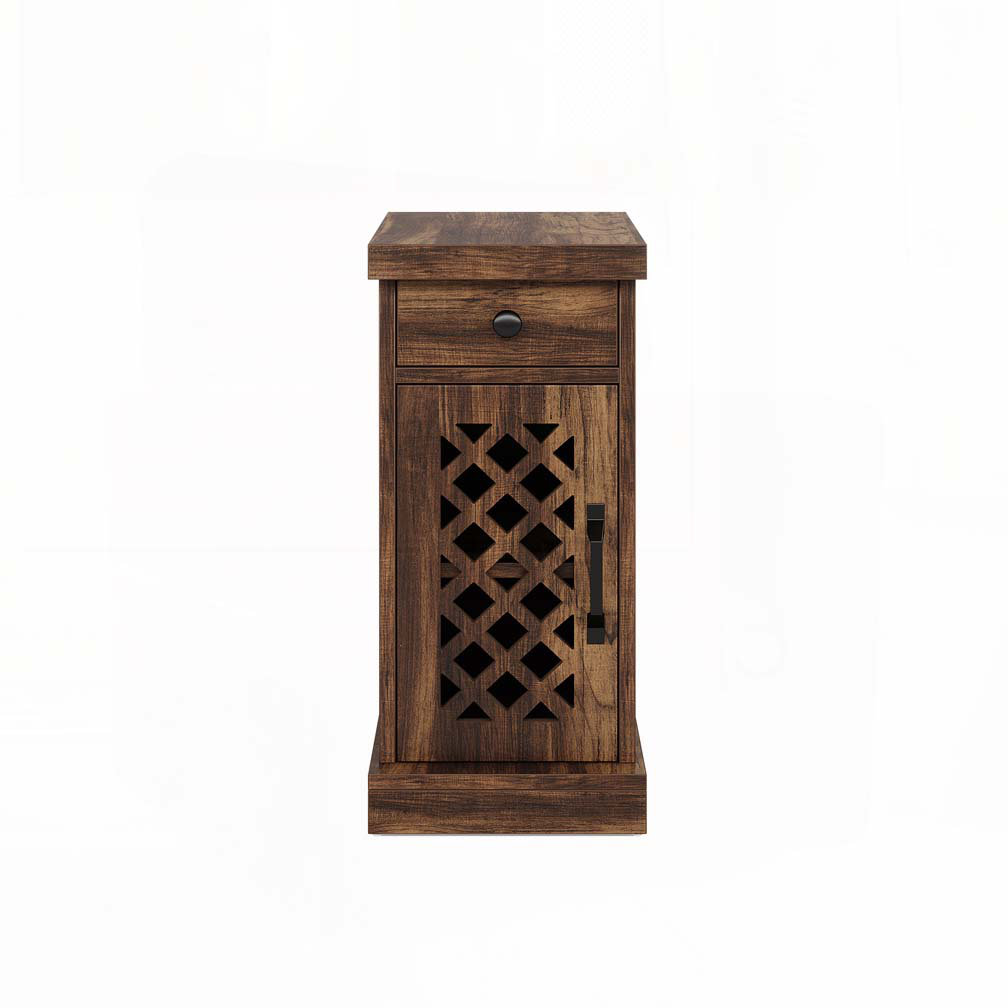 Ophelia & Co. Farmhouse Side Table with Storage Shel,Drawer & Cabinet ...