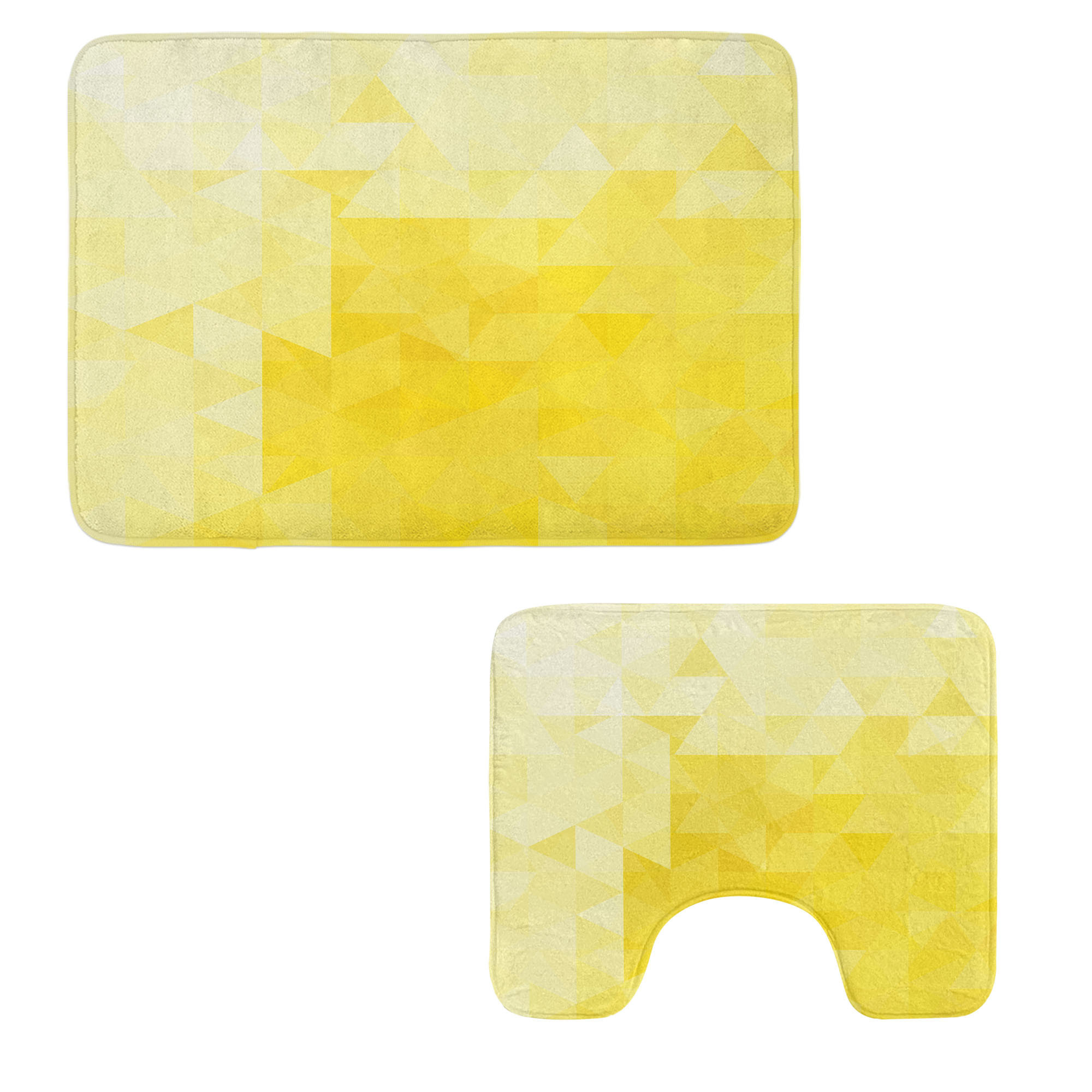 East Urban Home Yellow Bathroom Rug Set 2 Pieces Rectangle & Contour ...