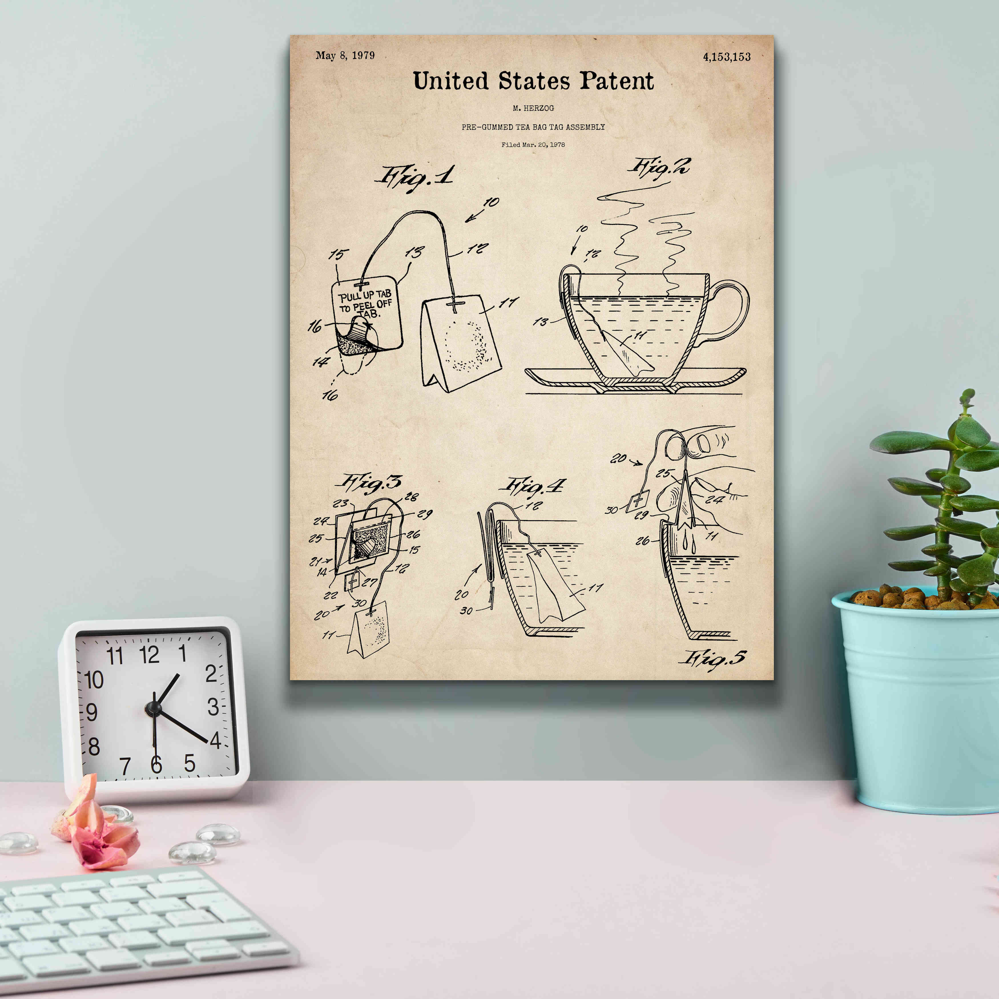 Epic Graffiti 'Tea Bag Blueprint Patent Parchment, " Tea Bag Blueprint ...
