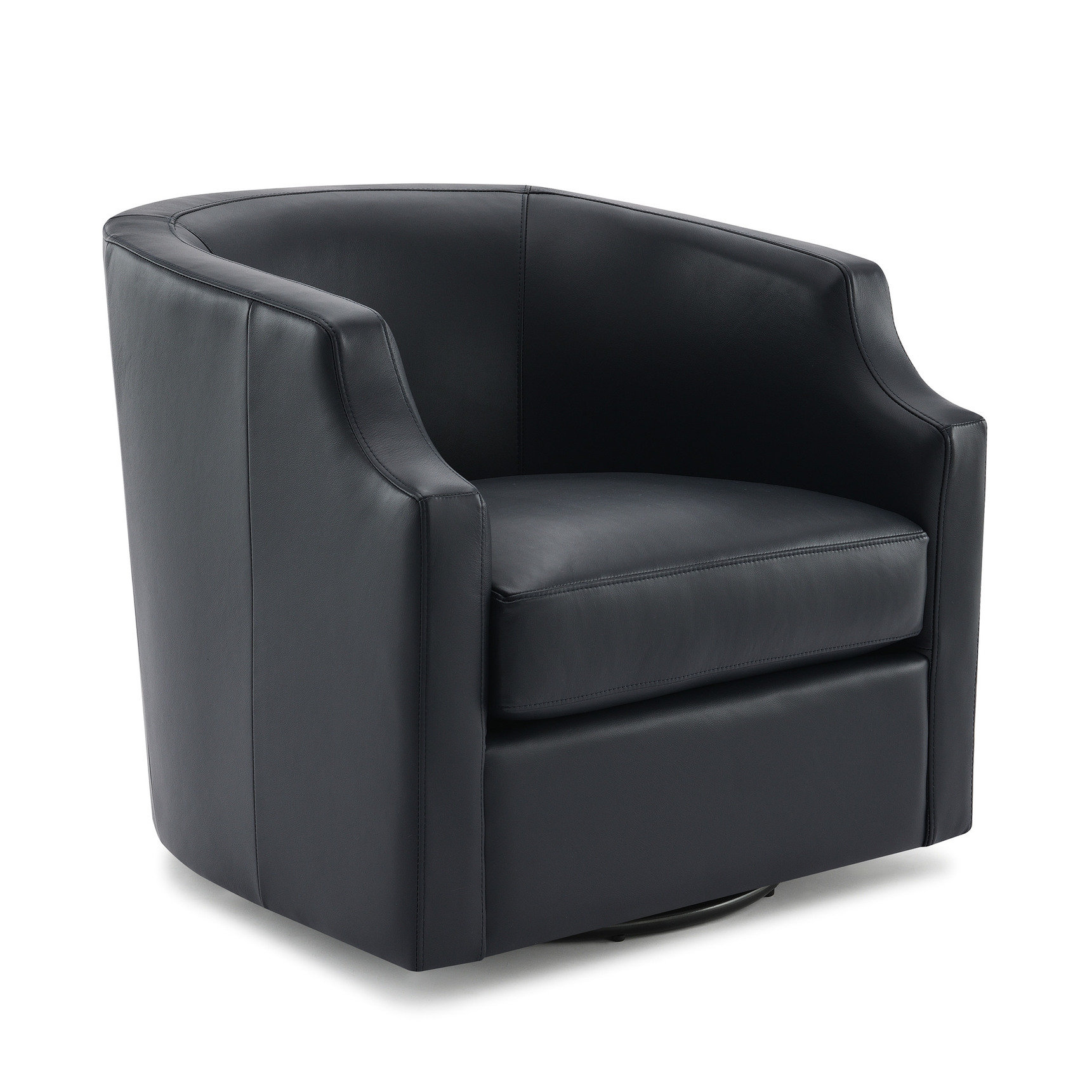 Hokku Designs 30.13 In. Wide Package Midnight Blue Leather Swivel Chair ...