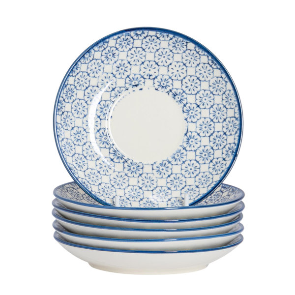 Nicola Spring 14.3cm Porcelain China Saucer - Set of 12 | Wayfair.co.uk