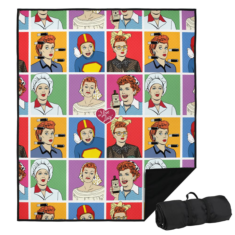 hongzhi I Love Lucy Picnic Outdoor Blanket, 50"X60" Comic, Foldable ...