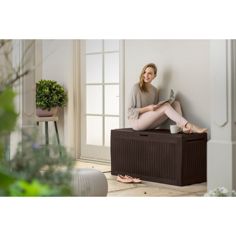 Keter Comfy 71 Gallon Durable Resin Outdoor Storage and Organization ...