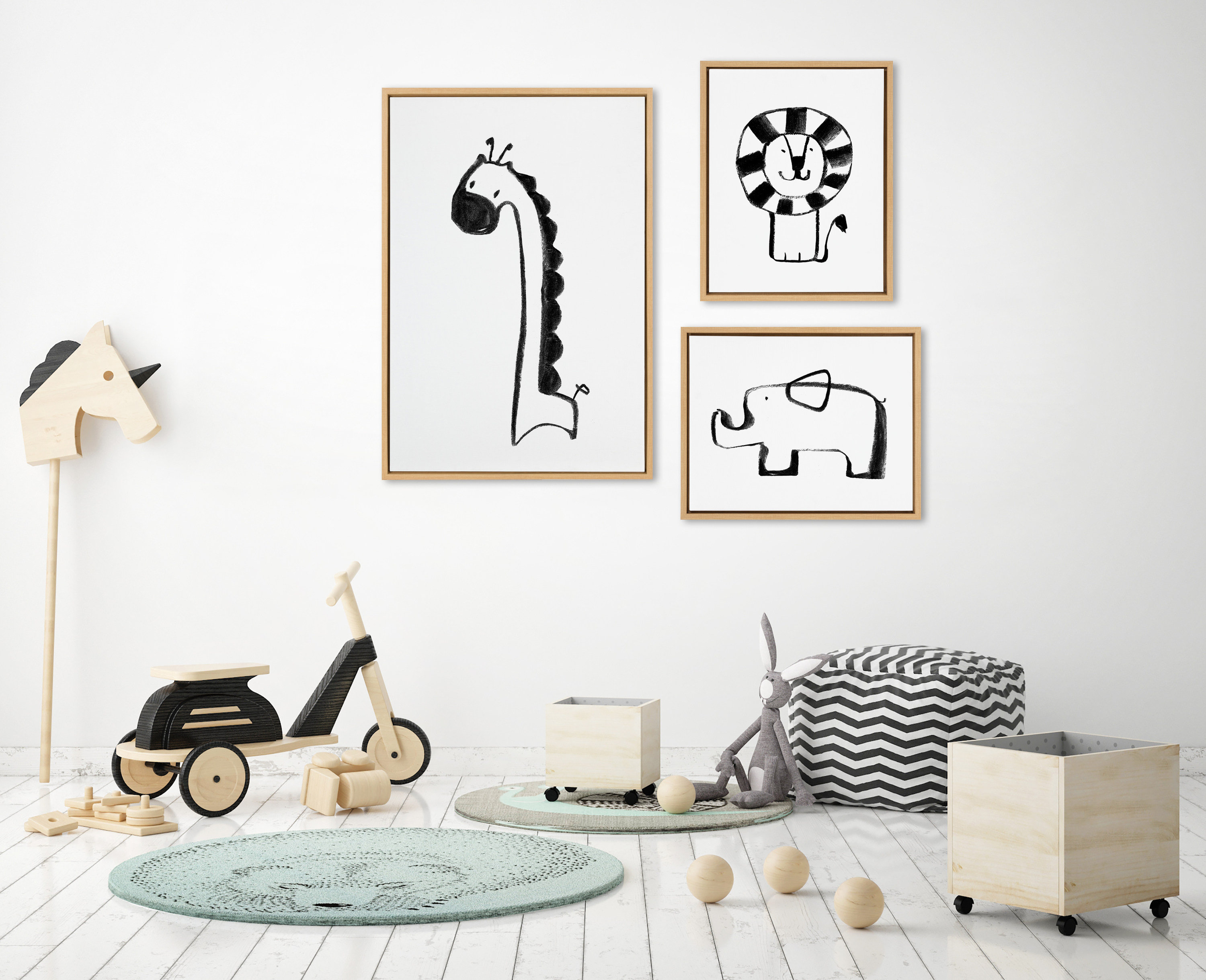 Viv + Rae™ Jacey 390 Giraffe BW Grayscale Framed On Canvas by Teju ...