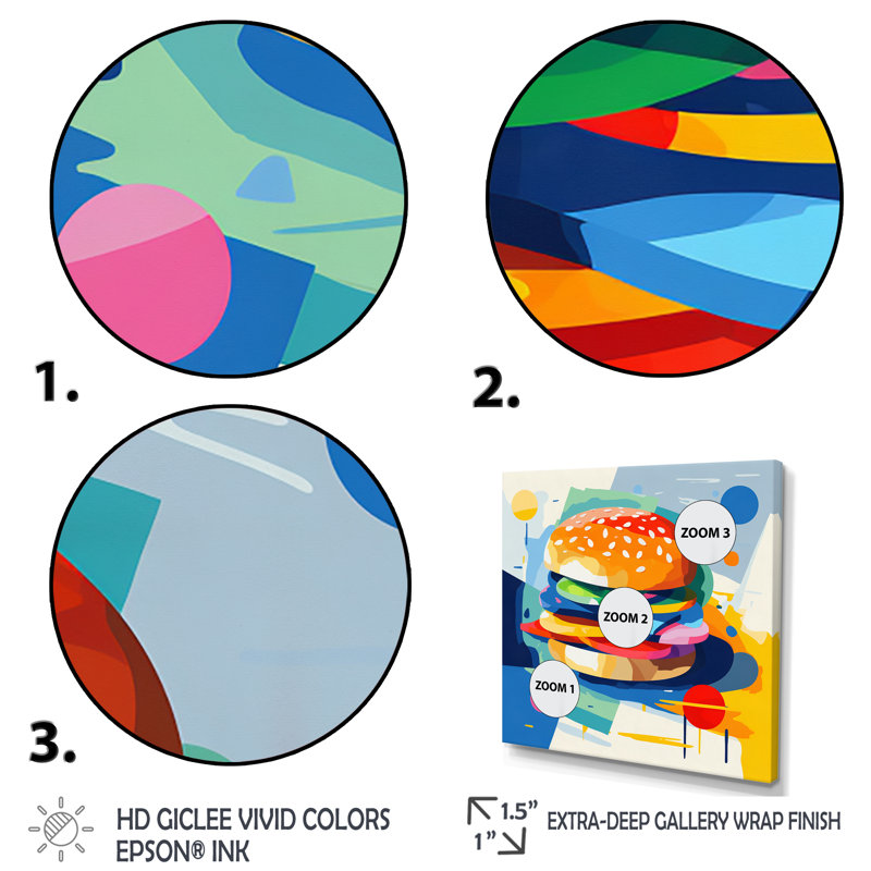 George Oliver Pop Art Hamburger Brilliance VII - Food Wall Art | Wayfair