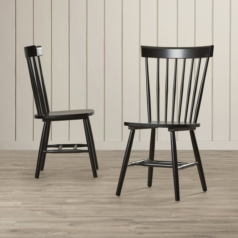 Ebern Designs Aulii Solid Wood Slat Back Side Chair & Reviews | Wayfair