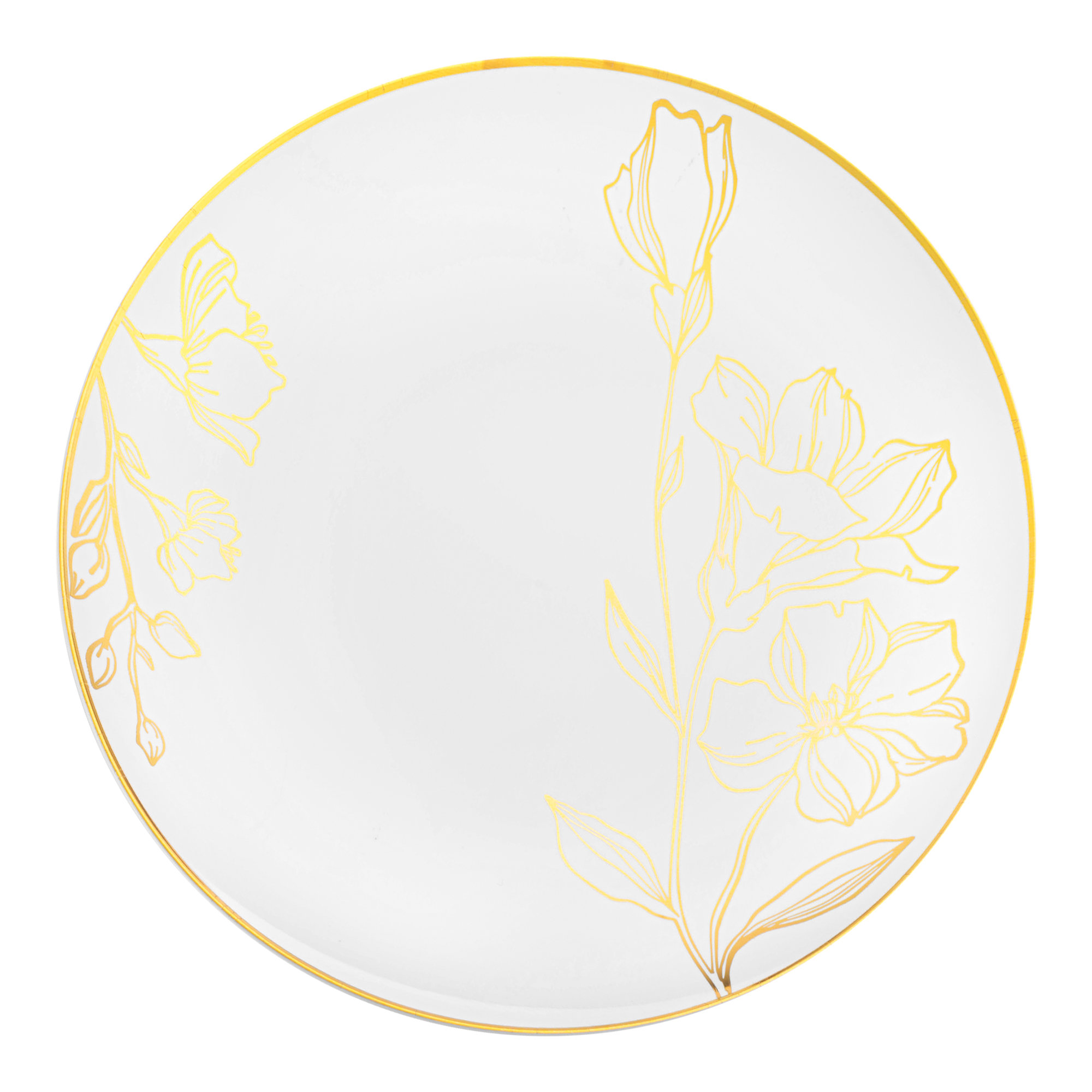 Smarty Had a Party White with Gold Antique Floral Round Disposable ...