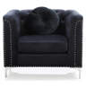 Everly Quinn Koreem 38.09'' Wide Tufted Velvet Chesterfield Chair ...