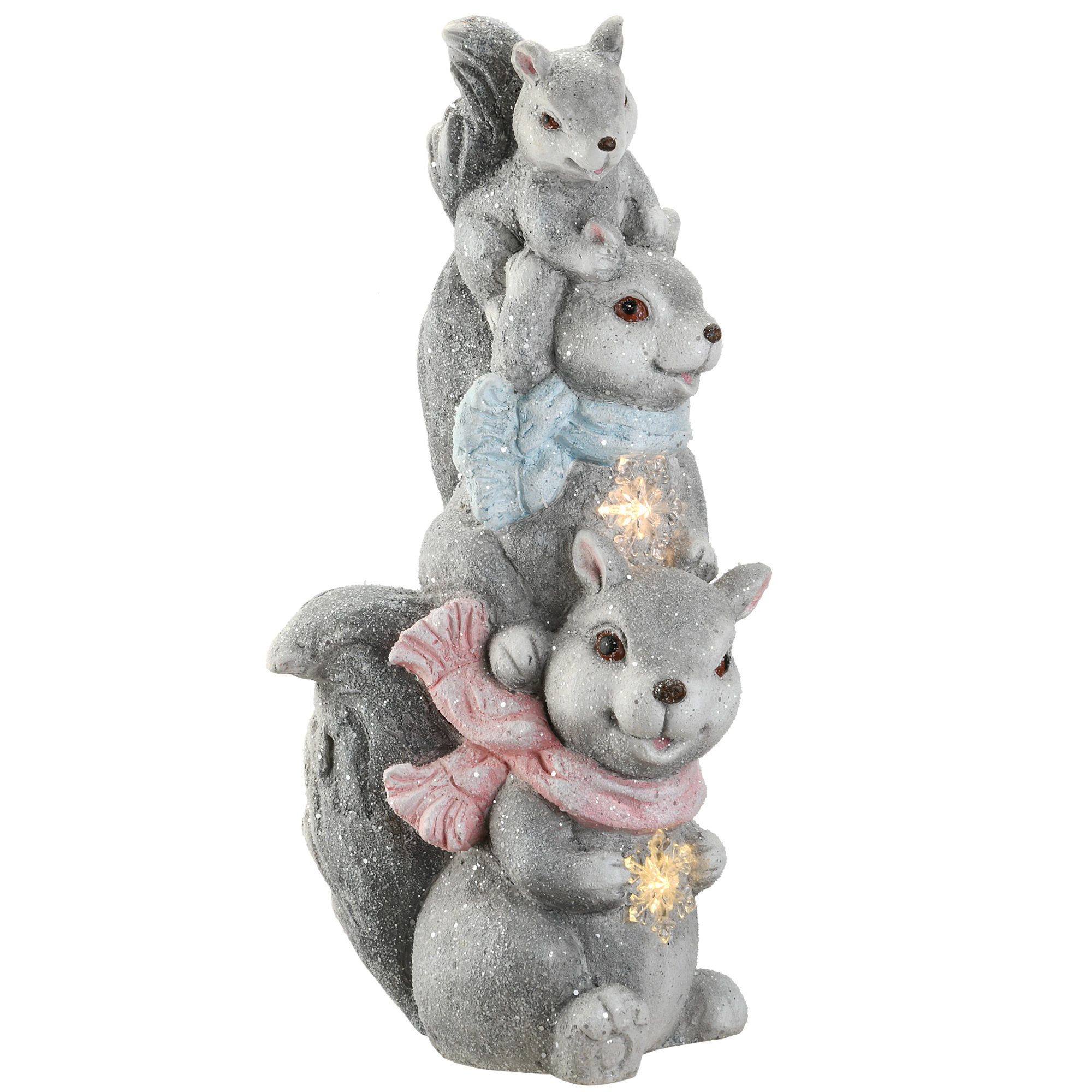 The Holiday Aisle® 19" LED Squirrel Trio Figurine | Wayfair