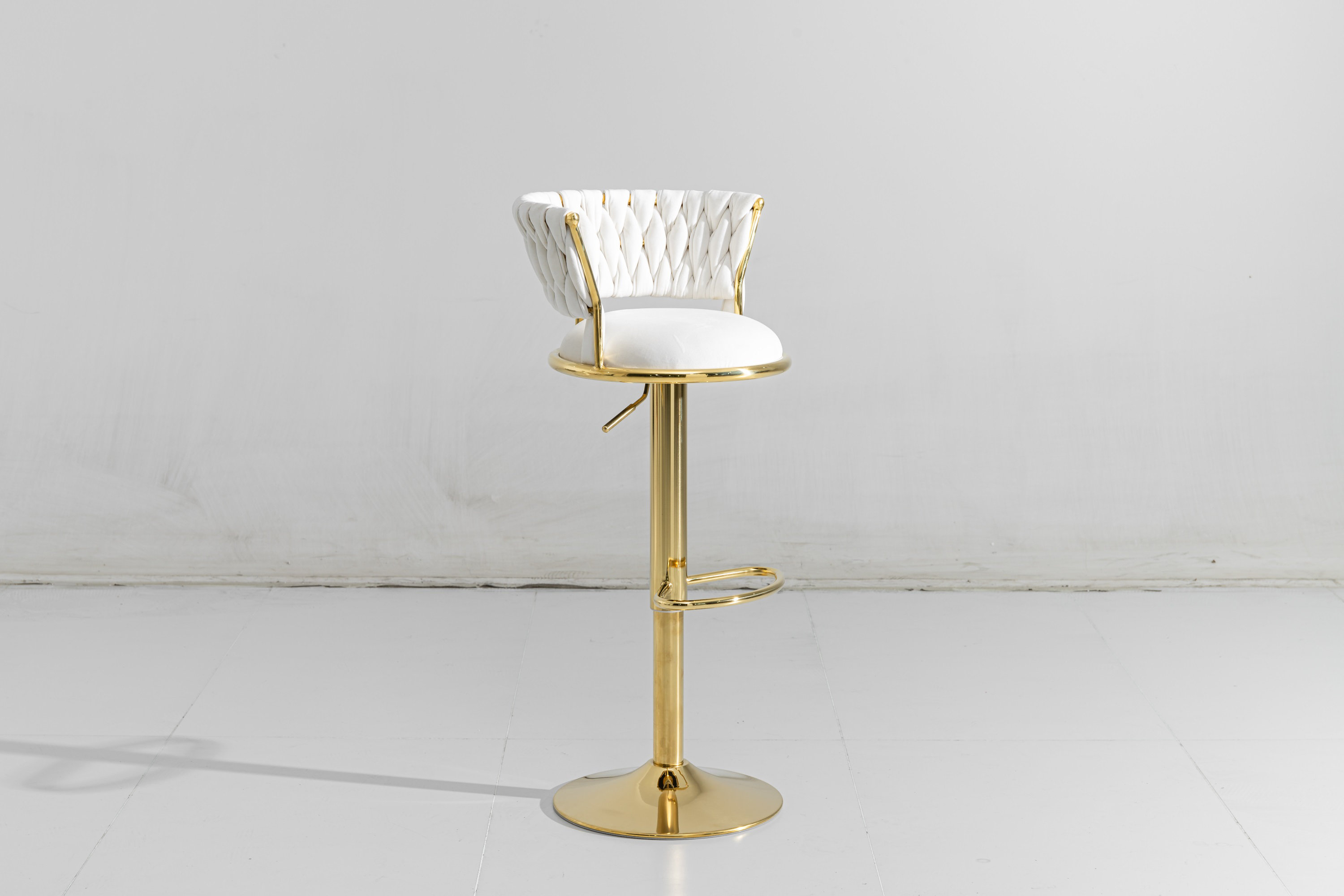 Infinity Furniture Import Glamorous Gold & White Bar Stool | Wayfair