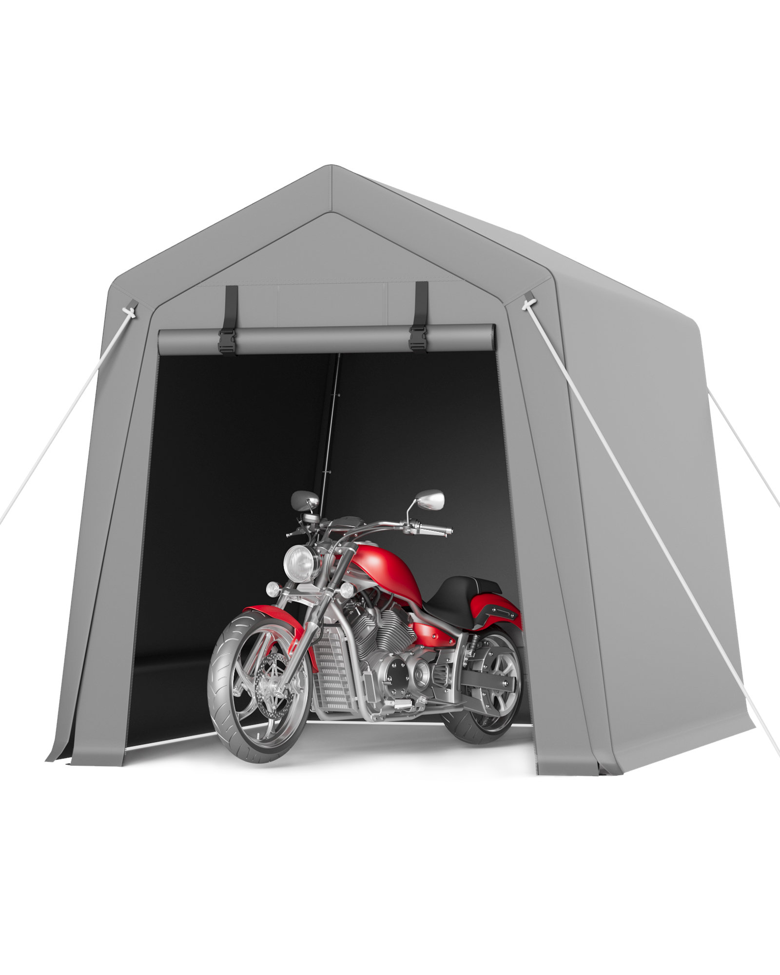 Fashionwu Motorcycle Storage Sheds 6x8 Ft, Portable Shed With Rolled Up ...