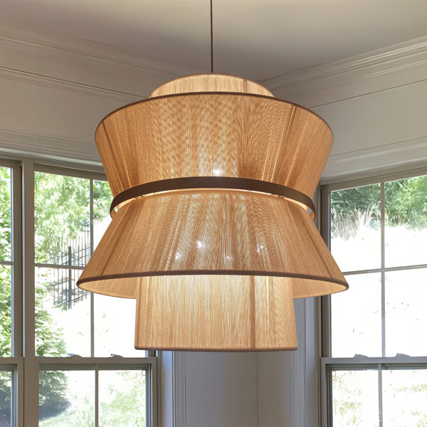 Willa Arlo Interiors Melitta 8-Light Hand-Woven Bleached Natural Rope ...