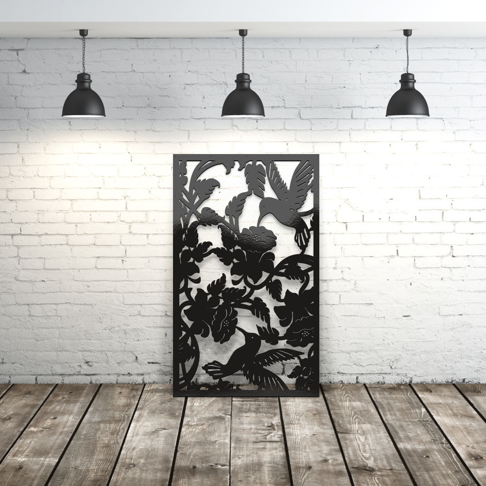 Lasercutarts Inc Laser Cut Modern Metal Humming Bird Privacy Screen ...