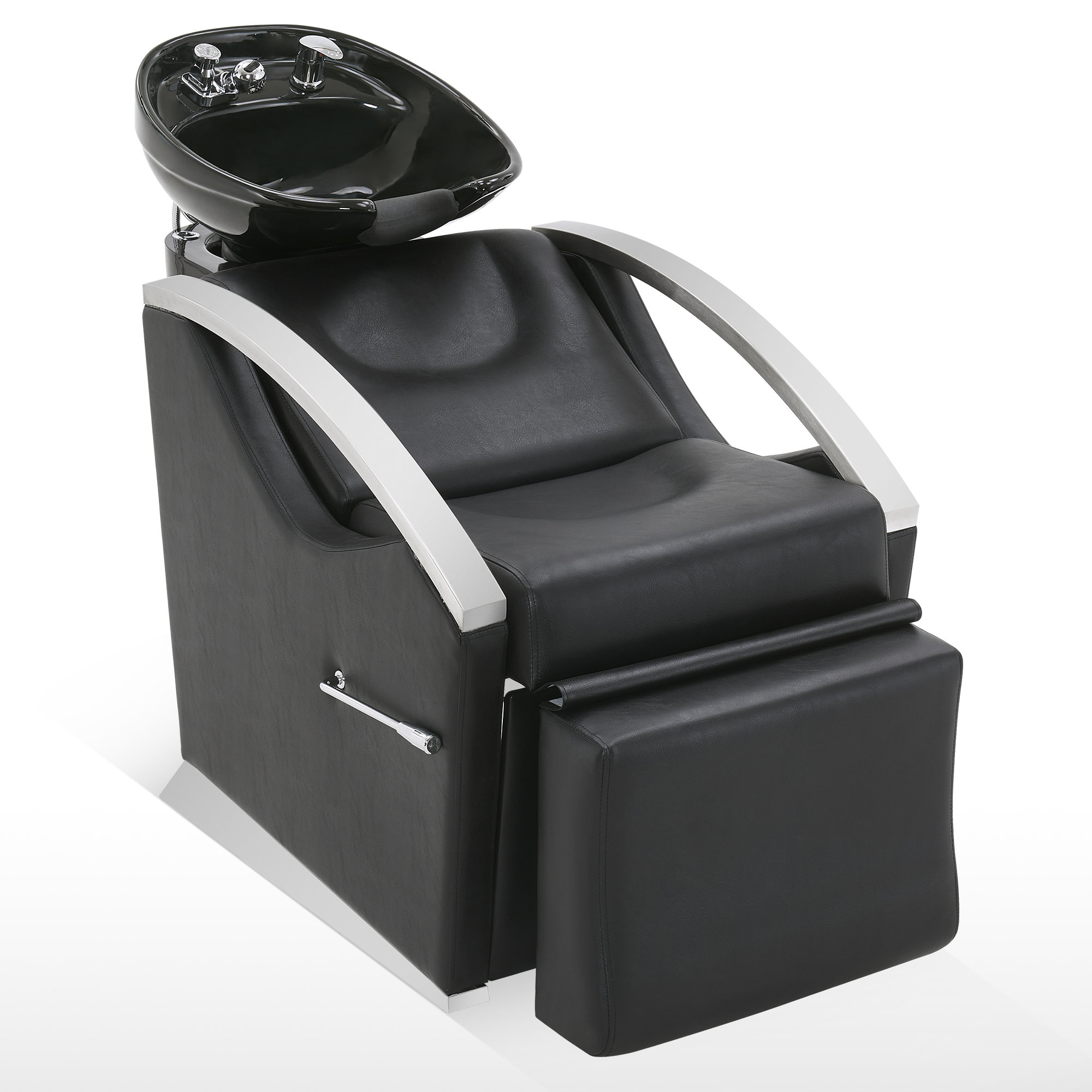 Latitude Run® Backwash Shampoo Chair with Ceramic Bowl Sink | Wayfair