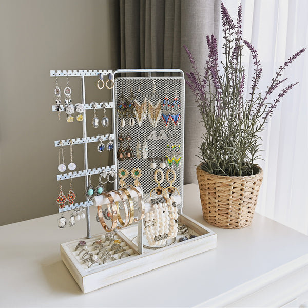 Ebern Designs Jewelry Holder Organizer Display, 120 Earrings Organizer ...