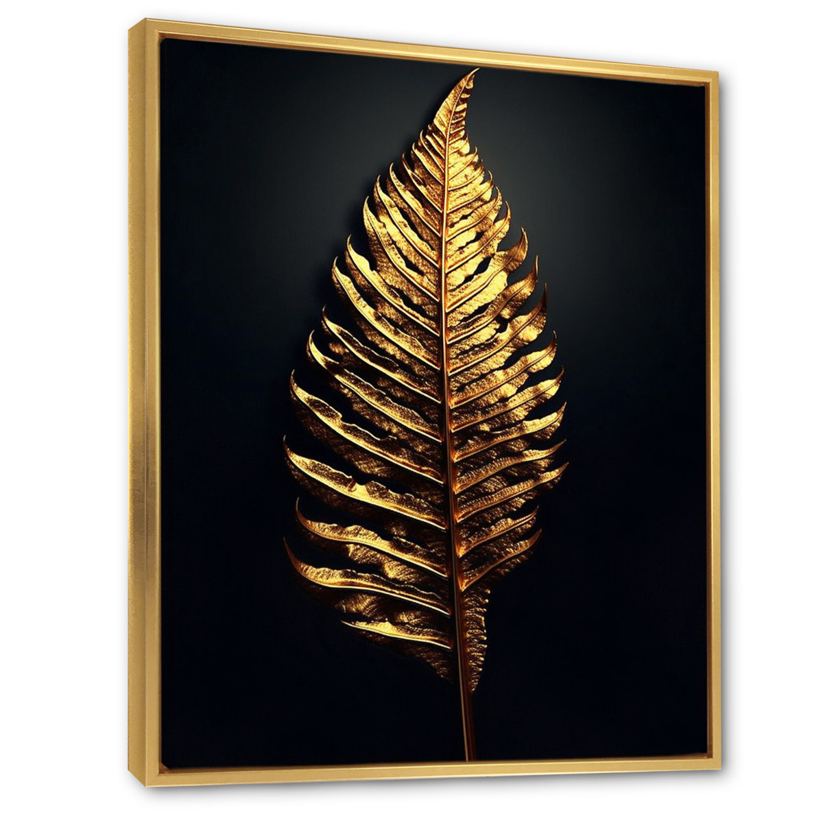 Bay Isle Home™ Botanical Canvas Wall Art, Golden Fern Leaf Nature Print ...