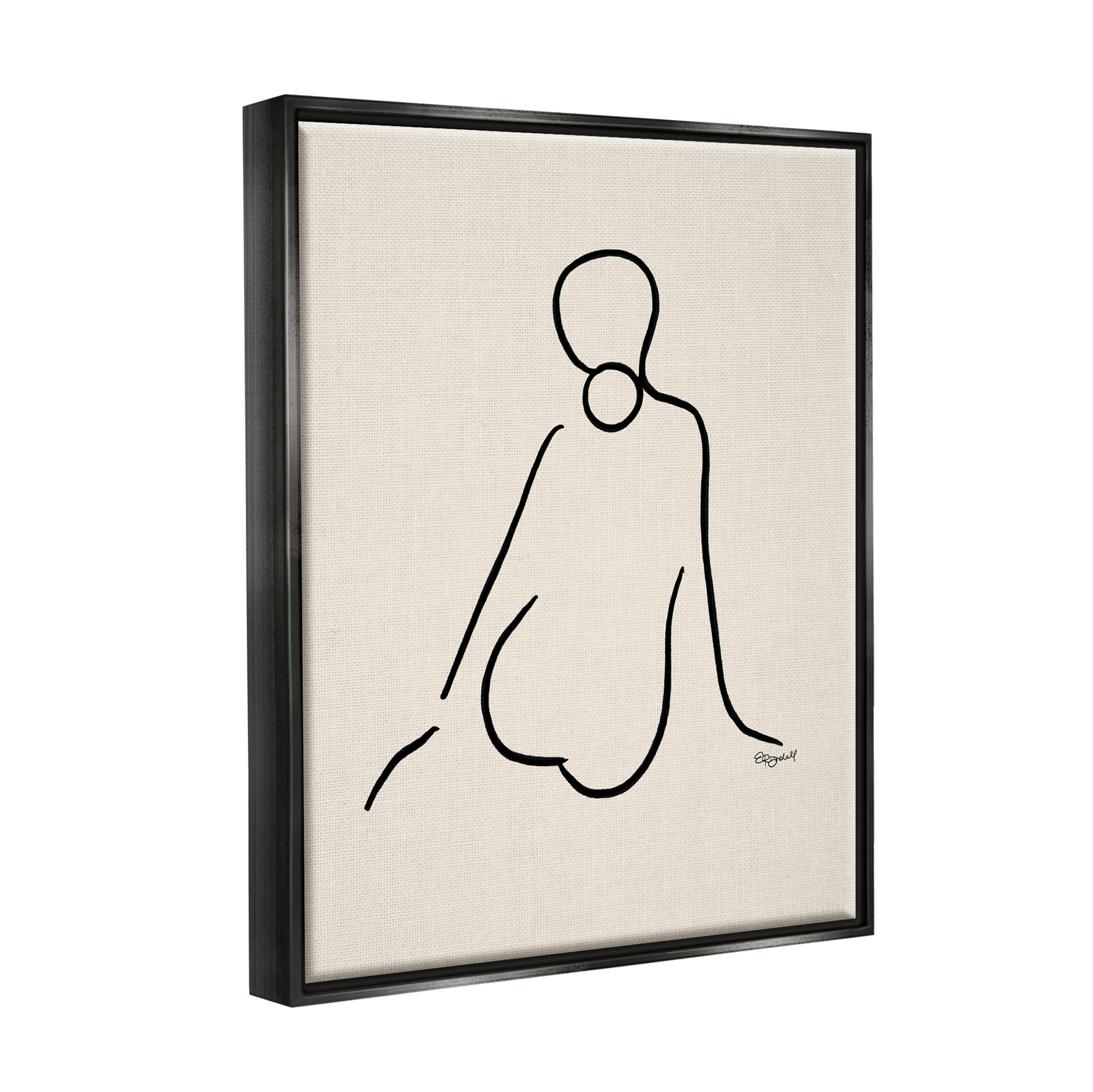 Ivy Bronx Female Sitting Doodle Line Nude Drawing - Floater Frame ...