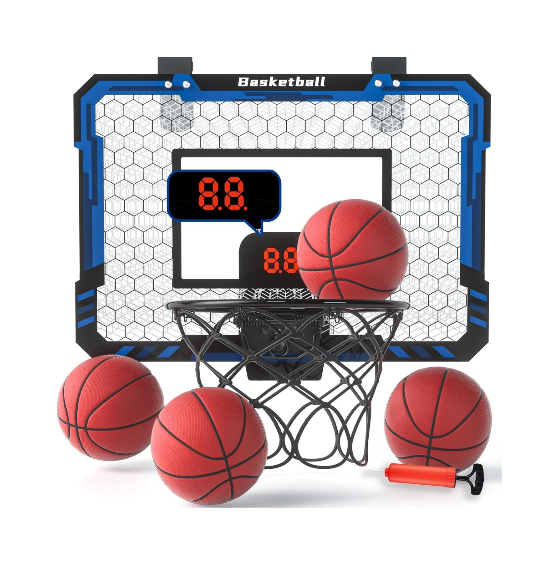 Phantoscope Mini Basketball Hoop Indoor For Kids,Basketball Hoops Over The Door With Scoreboard ...