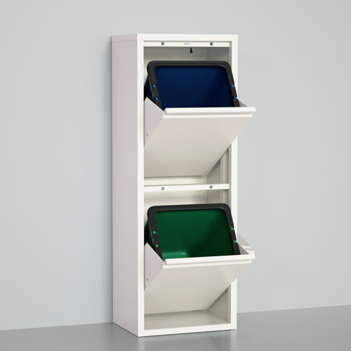 EuropeanFurniture Metal Open Multi-Compartments Trash & Recycling Bin ...