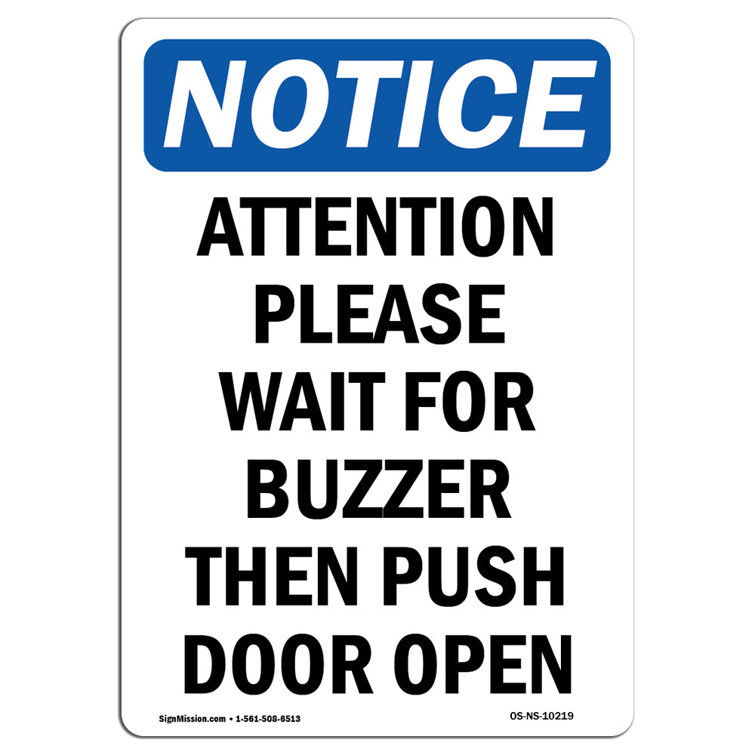 SignMission Attention Please Wait for Buzzer Sign | Wayfair