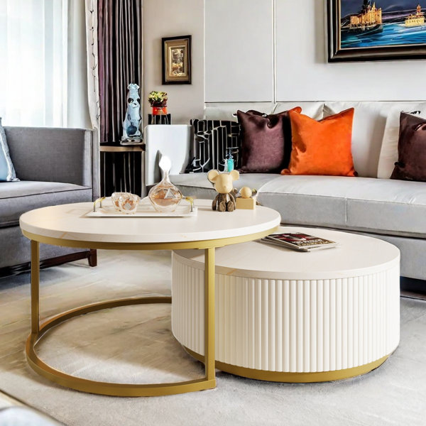 Gold Round Coffee Tables You'll Love | Wayfair
